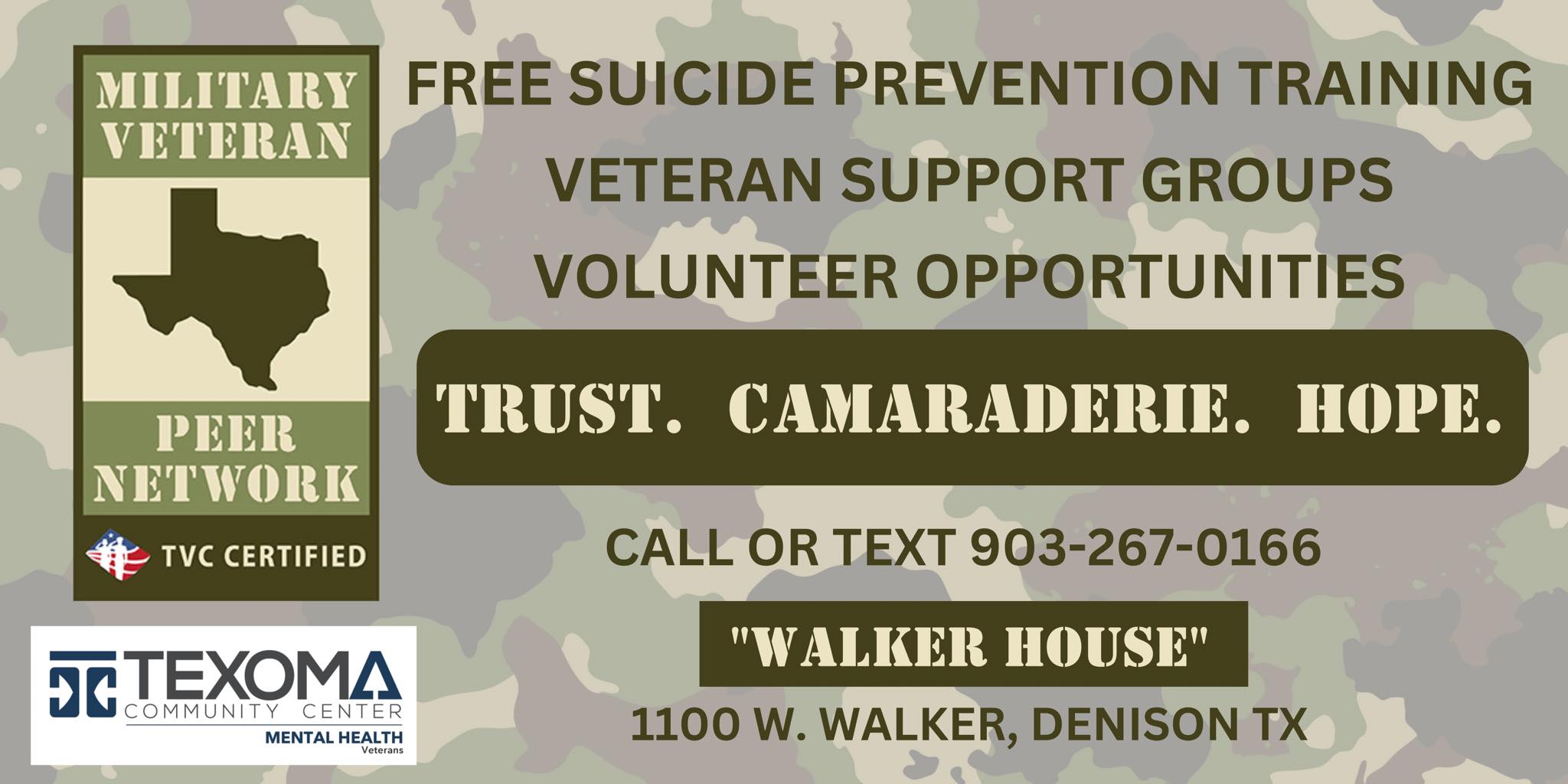 Now Accepting Volunteers: MILITARY VETERAN PEER NETWORK - TEXOMA ...